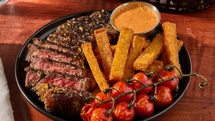 Cracked Pepper and Garlic Steak with Polenta Fries | McCormick For Chefs®