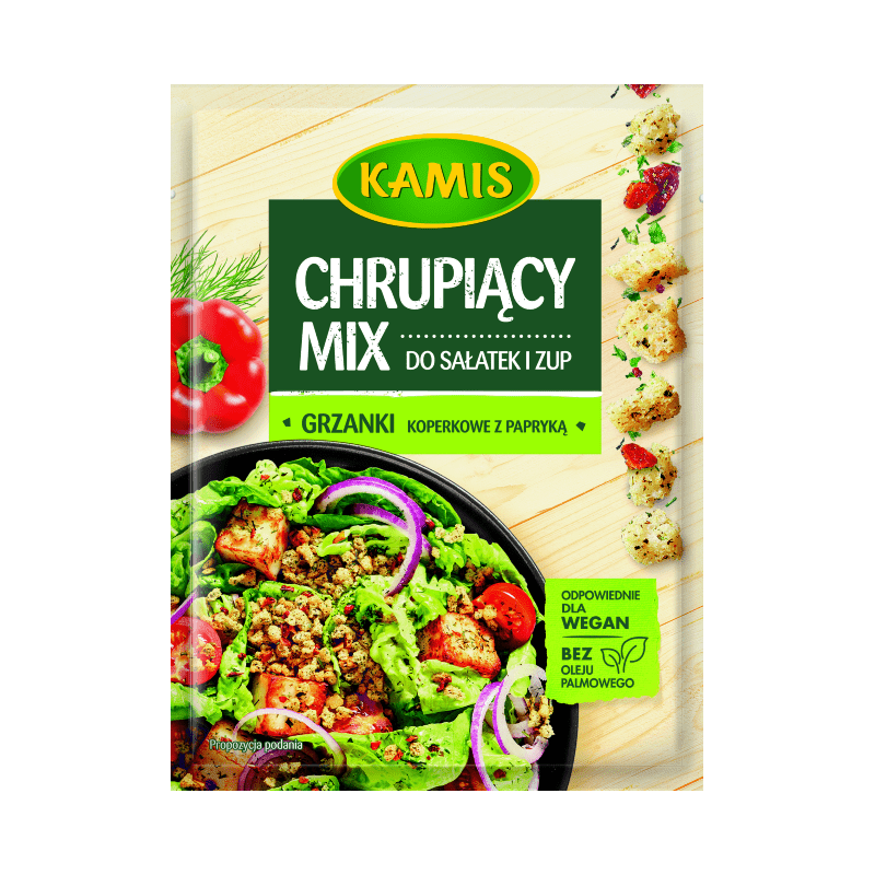 Chrupiący mix do sałatek i zup grzanki koperkowe z papryką | Kamis.pl ...