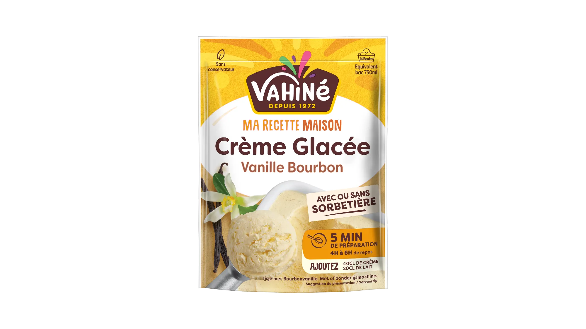 Préparation pour crème glacée à la Vanille Bourbon | Vahiné